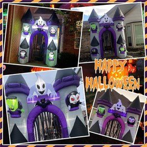 Holiday | 1 Ft Halloween Inflatables Castle Archway With Ghost Green ...